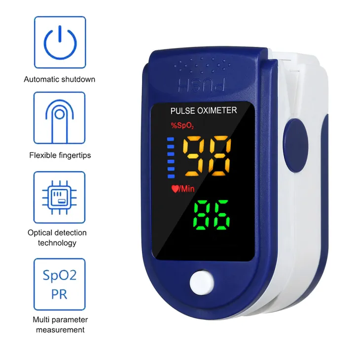 Fingertip Pulse Oxi-meter Blood Oxygen Saturation Detector Pulse Rate ...