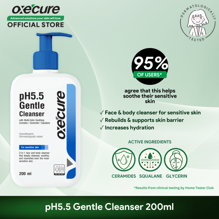 [NEW & IMPROVED] OXECURE pH5.5 Gentle Cleanser with 5X Ceramides 200ml ...