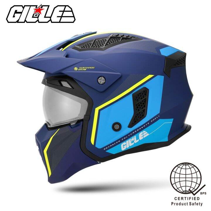 2022 Gille Squadron Enduro Full Face Half Modular Helmet Motorcycle ...