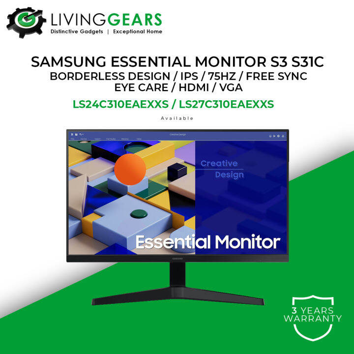 Samsung Essential Monitor S3 S31C Series 24 Inch / 27 Inch IPS / FULL ...