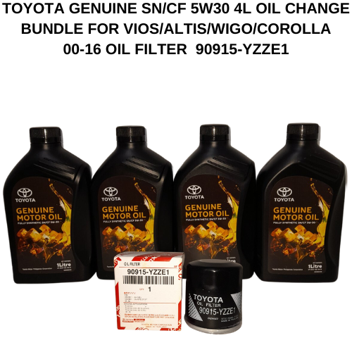 TOYOTA GENUINE SN/CF 5W30 4l Oil Change Bundle For Vios/Altis/Corolla ...