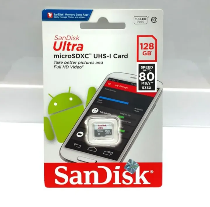 SanDisk Ultra Micro SD/SDHC 128GB Class 10 Speed 100Mbps Original ...