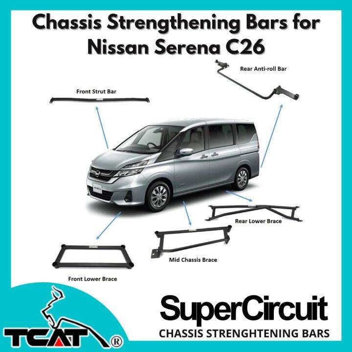[Pre-order] Nissan Serena C26 SuperCircuit Chassis Strengthening Bars (ETA: 14 Days) | Lazada
