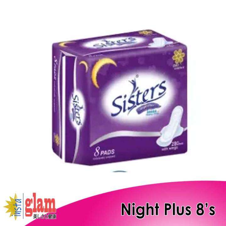Sisters Sanitary Napkin Night Plus 8s w/ Wings | Lazada PH