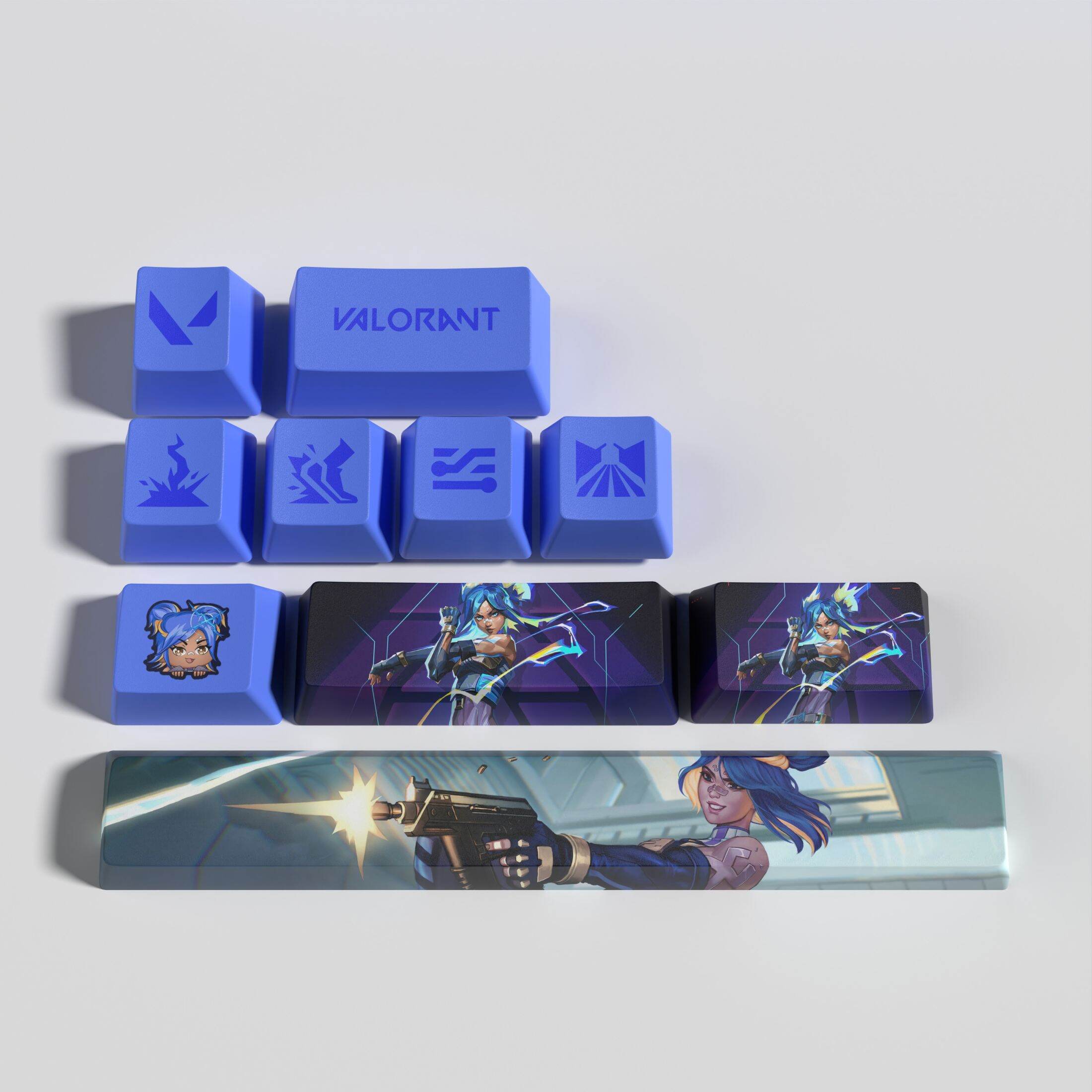 Valorant Keycaps Neon Keycaps โปรไฟล์ OEM 10คีย์ PBT Dye Sub Keycaps ...