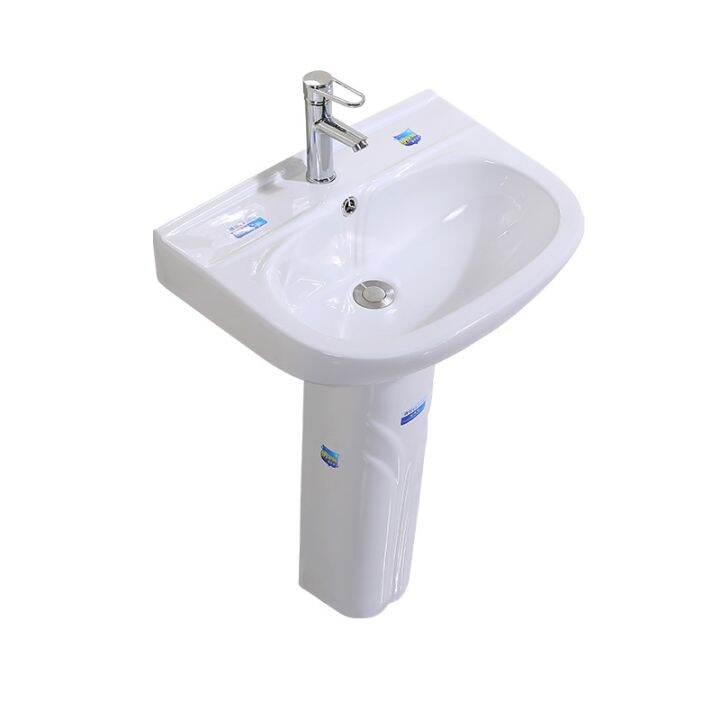 Triangular washbasin balcony ceramic column basin basin basin wash ...