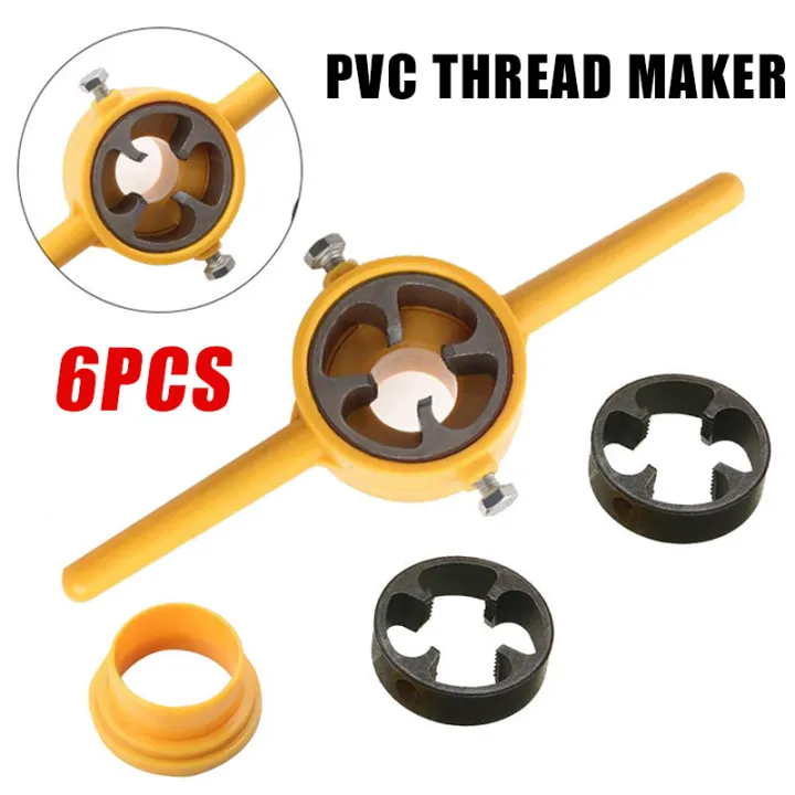 Yufei 6PCS PVC Thread Maker Pipe Threader Tool Set 1/2" 3/4" 1" NPT ...