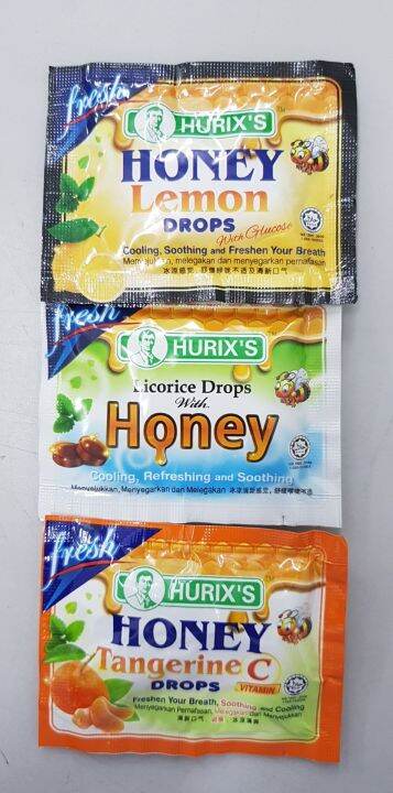 Hurix's Drops (Licorice with Honey, Honey Lemon with glucose, Honey ...