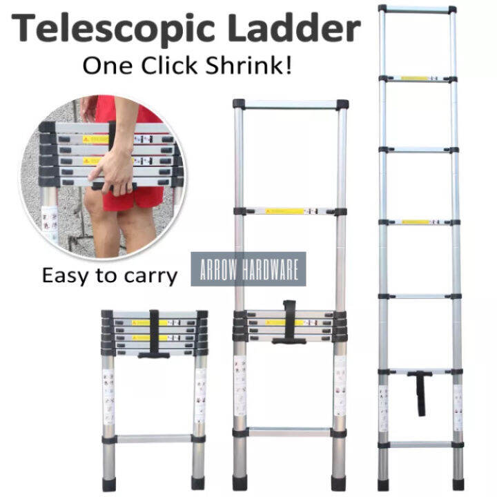 Aluminum Telescopic Ladder Straight 5.0M /16.4ft (12 steps) | Lazada PH