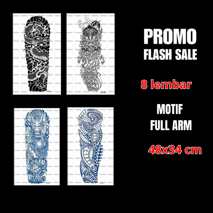 TATOMANIA- 1 seri 8 lembar Stiker tato temporer semi permanen anti air ...
