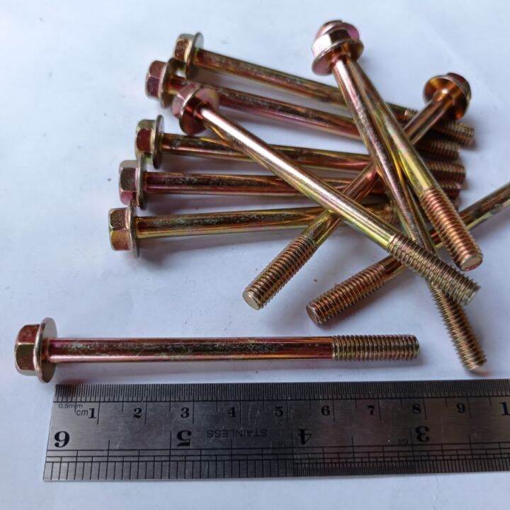 FLANGE BOLT M6 X 80 / BAUT TOPI M6 X 80 KUNING / FLANGE BOLT M6X80 KUNING / BAUT M6 / BAUT 10 ...