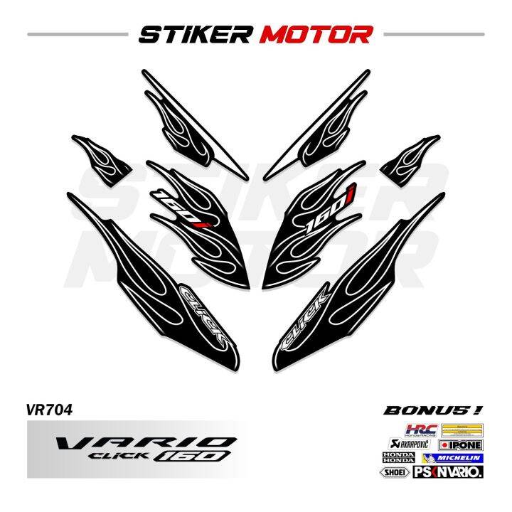 VR704 STIKER API LIS STRIPING HONDA VARIO 160 NEW STICKER HONDA CLICK ...