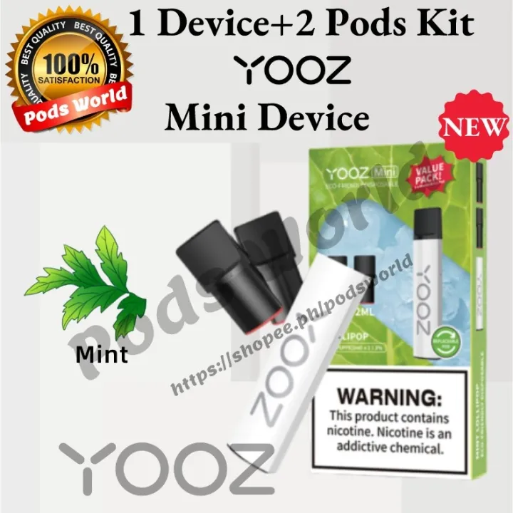 YOOZ Mini Device(White) 2Pod Flavor Classic Entry Kit Juice PodsYooz ...