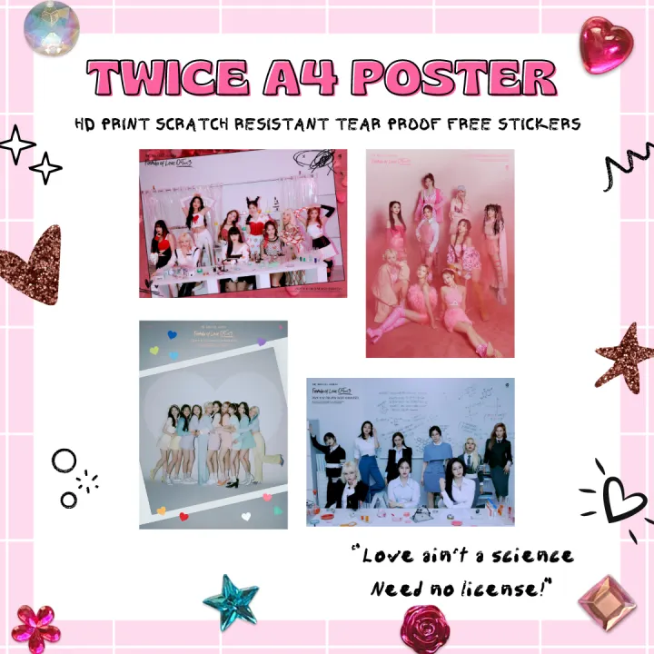 A4 POSTER TWICE Scientist / The Feels / Alcohol Free + Freebies Tzuyu ...
