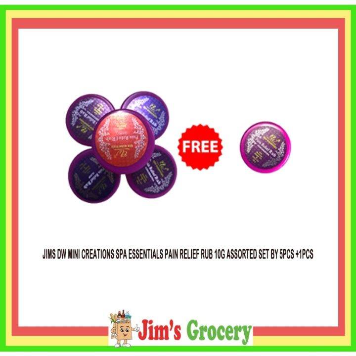 JIMS DW MINI CREATIONS SPA ESSENTIALS PAIN RELIEF RUB 10G ASSORTED SET ...