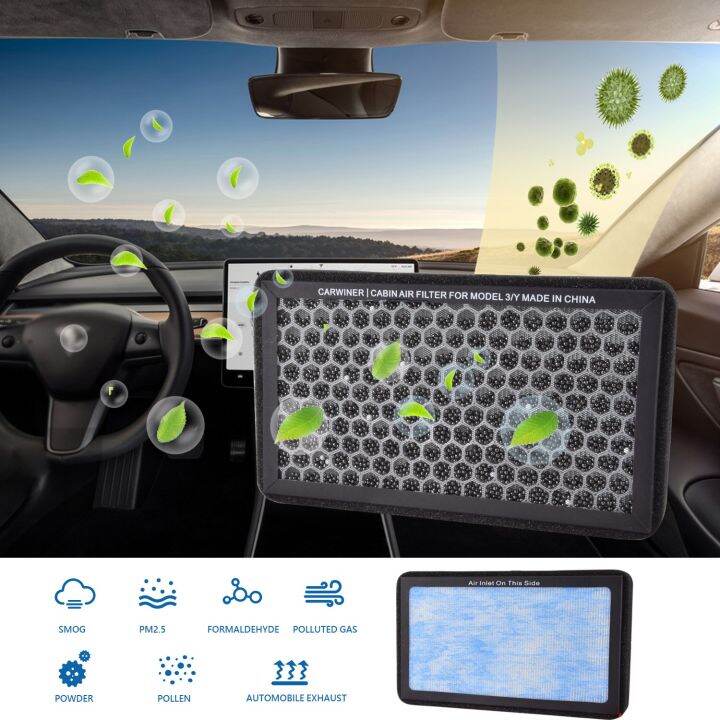 New Cabin Air-Filters For Tesla Model 3 Model Y HEPA Activated Carbon ...