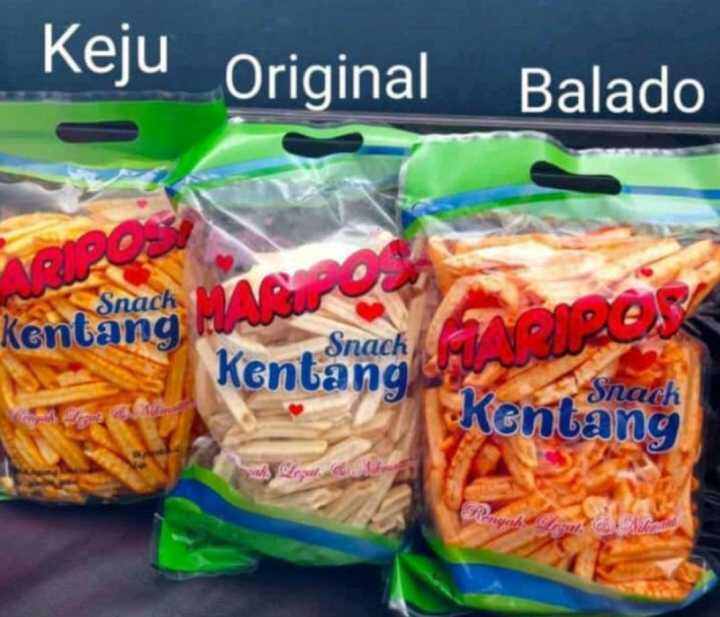 Stik kentang mariposa 250 gram/camilan kekinian/snack kiloan/makanan ...