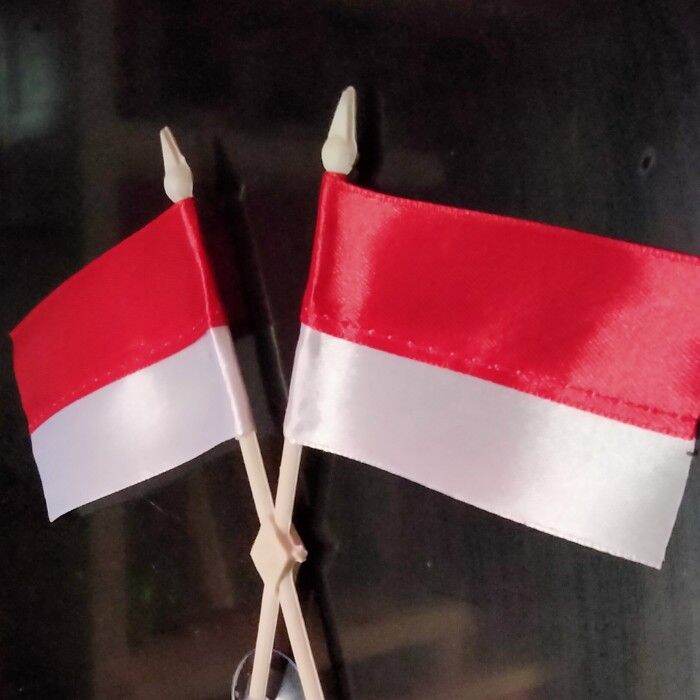 BENDERA MERAH PUTIH SILANG TEMPEL KACA / BENDERA TEMPEL 17 AGUSTUSAN ...