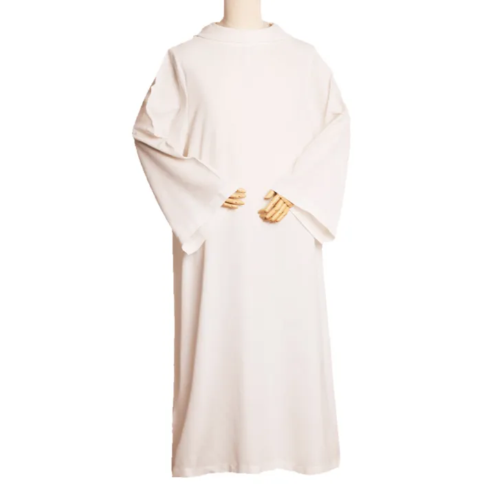 ♦№ Mass White Alb Catholic Priest Vestments Solid Clergy Hooded Robe ...