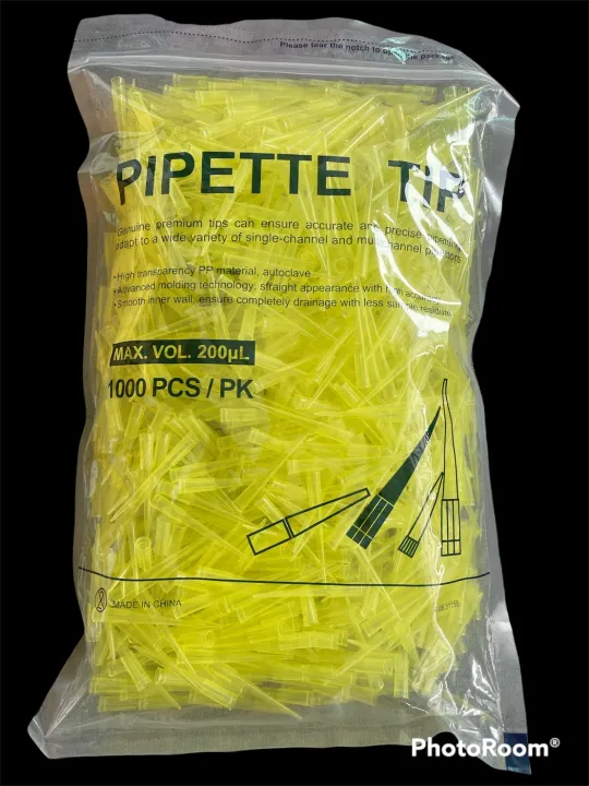 YELLOW TIP W GRADUATION,200UL,1000/BAG ยี่ห้อ CITOTEST | Lazada.co.th