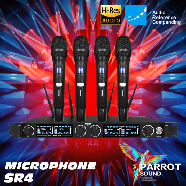 SHURE SR4 4 Channel Professional UHF Wireless Microphone System, 4 ...