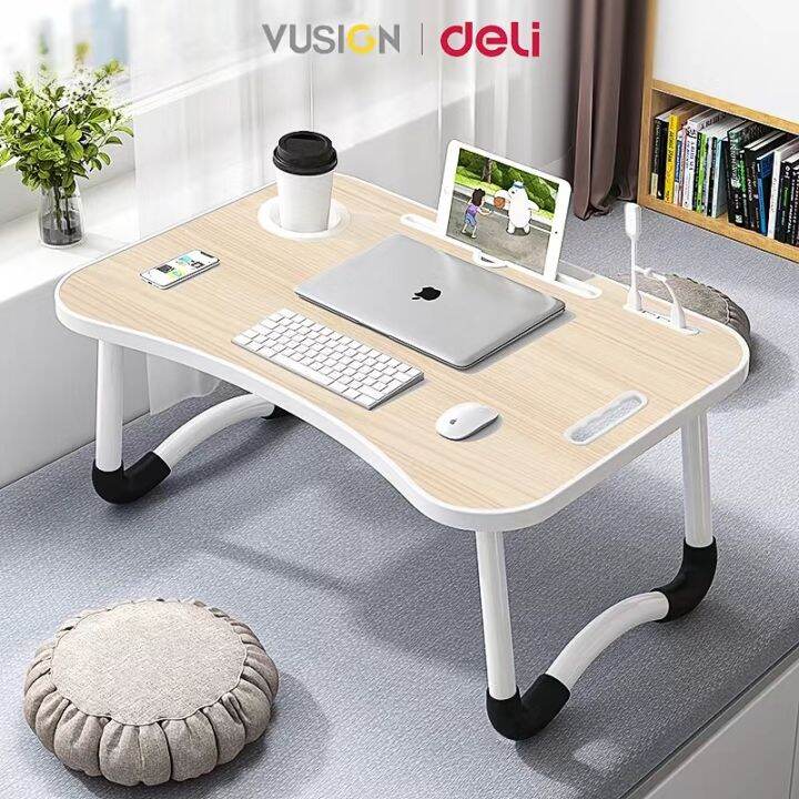 Vusign by Deli Portable Laptop Bed Table Foldable Laptop Table Mini Bed ...