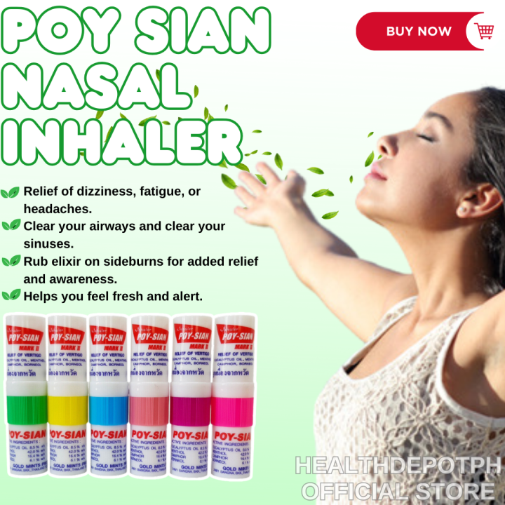 POYSIAN 2 IN 1 INHALER Nasal Care Stuff Nose NASAL Congestion Relief ...