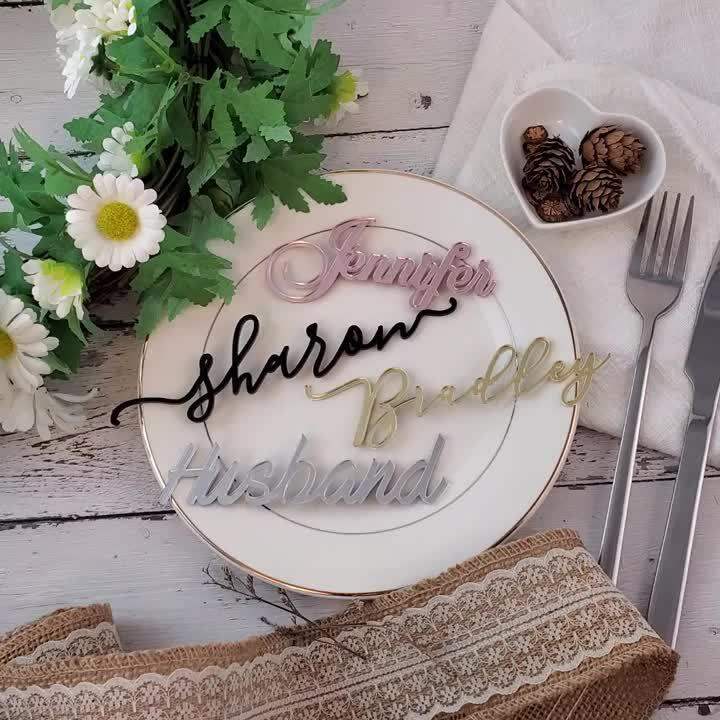 Personalized Wedding Place Table Cards Names Tags Personalized Acrylic ...