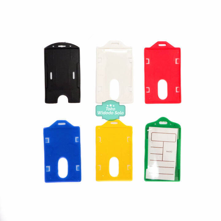 Plastik ID Card 8x5cm Frame Gantung Case Name Card Name Tag Portrait ...