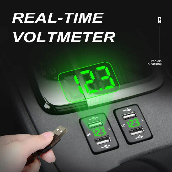 12V-24V Car 4.2A Dual USB Ports Socket Charger Voltmeter Power Socket ...