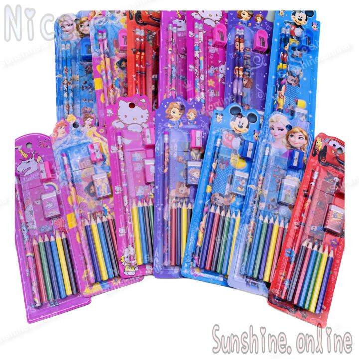Stationary Set Kids Pencil Cartoon Character Pencils Set School ...
