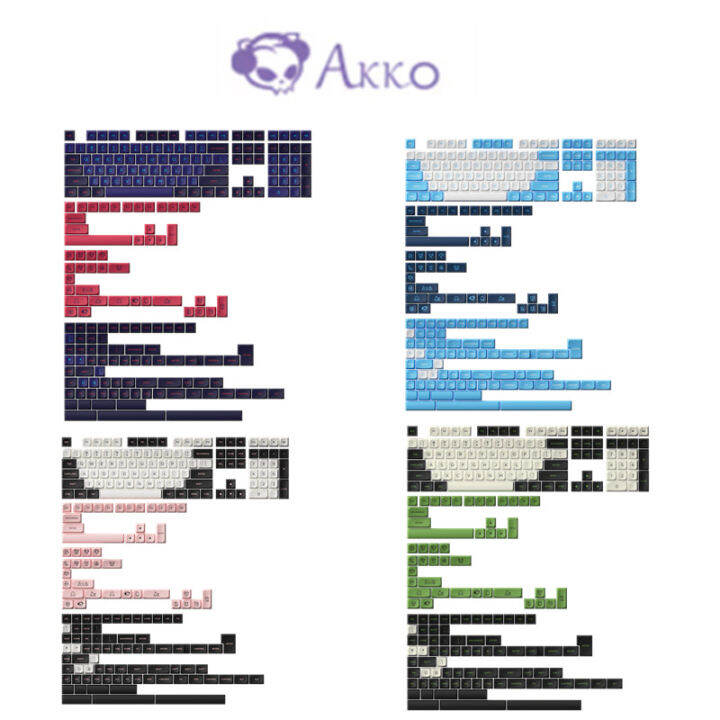 Akko MDA PBT Keycap Set 227-Key UNC Blue/Panda/Neon/Olivia ANSI/ISO ...