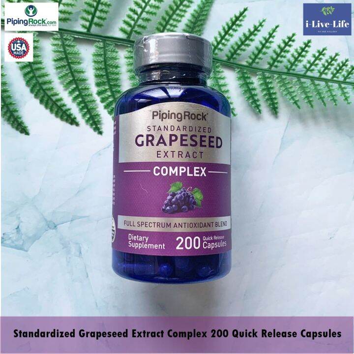 Piping Rock - Standardized Grapeseed Extract Complex 200 Quick Release ...