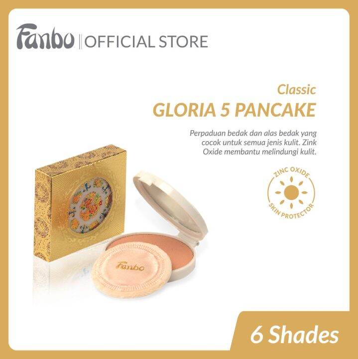 Fanbo Gloria 5 Pancake Compact Powder - Zink Oxide membantu melindungi ...