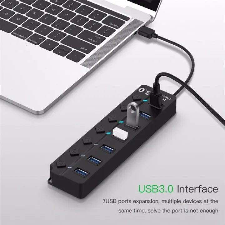 OP- 4 ports & 7 Ports USB Hub 3.0 5GBPS High Speed With Switch USB Hub ...