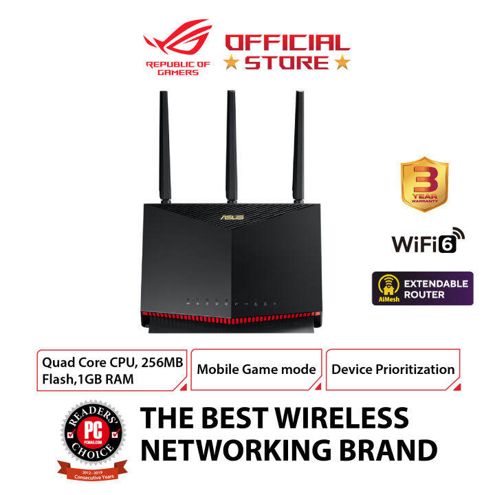 ASUS RT-AX86U 5700 (AX86U) Dual Band + WiFi 6 Extendable Gaming Router ...