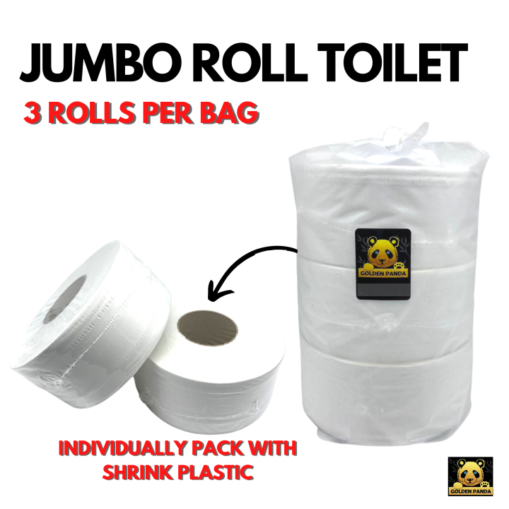 Jumbo Roll Tissue Individually Wrap (JRT) 2ply- 3 Rolls Per Bag | Lazada