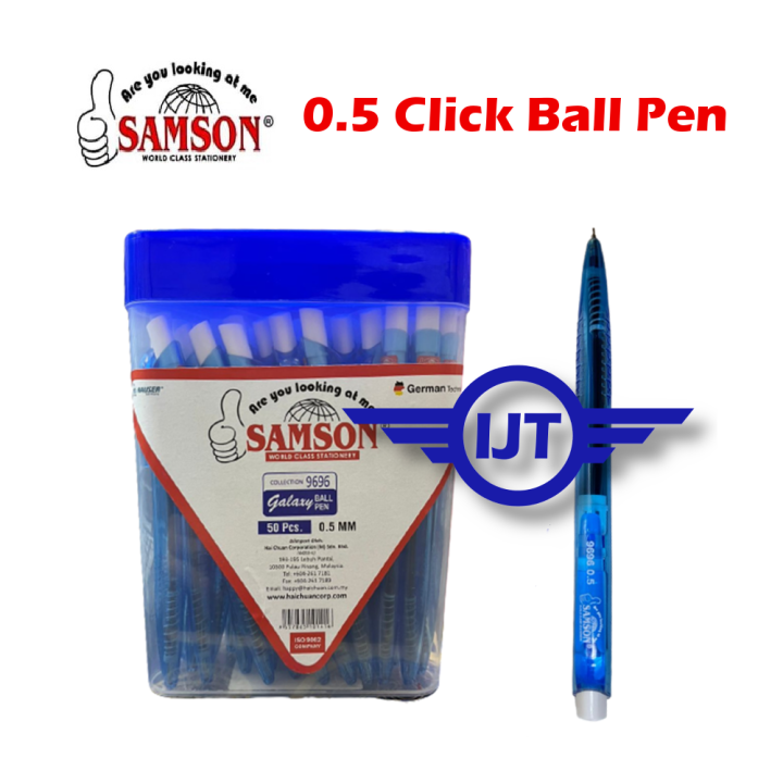 SAMSON 9696 0.5 Click Ball Pen / Extra Smooth Ball Pen / Waterproof Ball Pen / Smearproof Ink ...