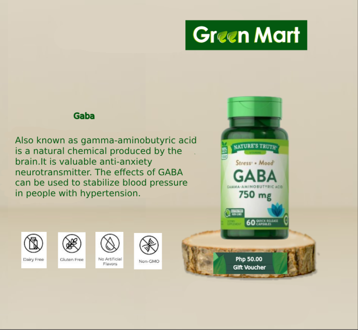 Nature's Truth GABA 750mg 60 Capsules | Lazada PH