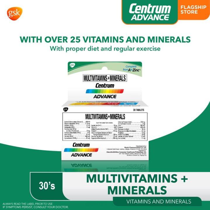 Centrum Advance Multivitamins+Minerals 30 tablets for Immunity and more ...