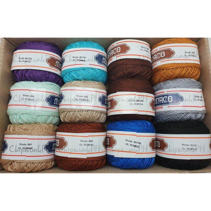 Monaco Mercerized Crochet Cotton 3 Ply [SOLID COLORS Set C] | Lazada PH