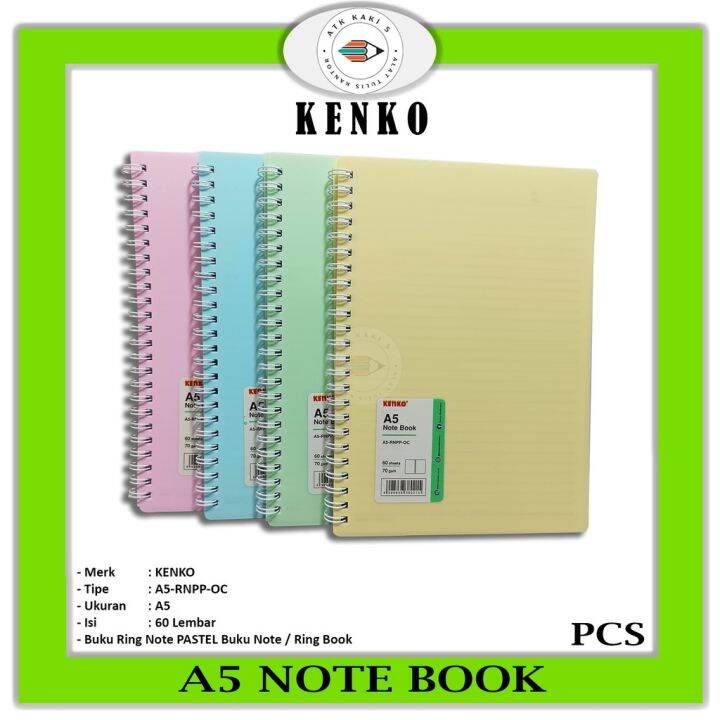 KENKO - Note Book 20 Ring A5 Warna Pastel - Pcs | Lazada Indonesia