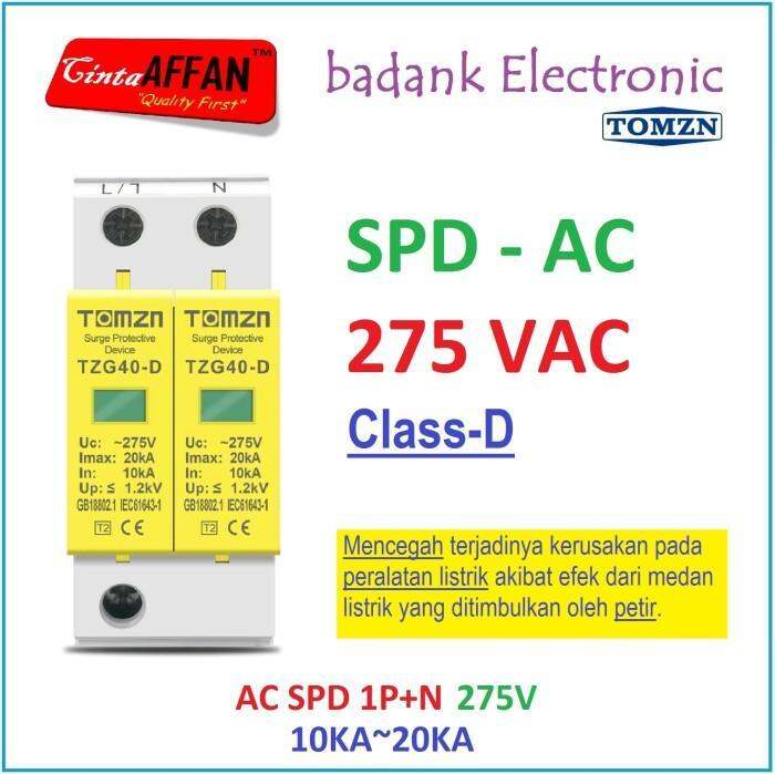 AC SPD 1P+N 275V 10KA-20KA SURGE PROTECT DEVICE HOUSE OFFICE ARRESTER ...