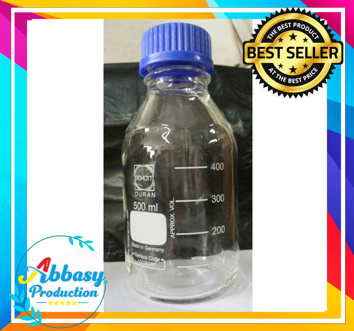 CUCI GUDANG BOTOL SAMPEL SCHOTT DURAN BENING 500 ML / LABORATORY BATTLE ...