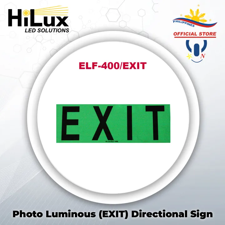 HiLux Photo Luminous (EXIT) Directional Sign ELF-400/EXIT | Lazada PH