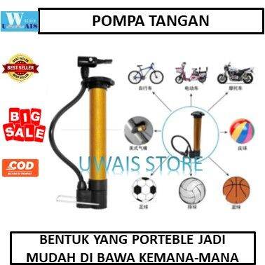 Pompa Tangan Ban Sepeda Angin Manual Pompa Mini Portable / P | Lazada ...