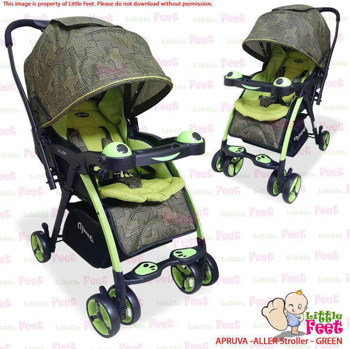 APRUVA ALLER Stroller GREEN - Reversible , Reclinable with 5 ways ...