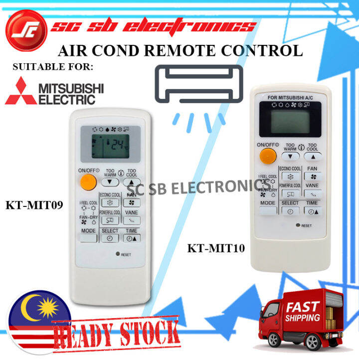 MITSUBISHI AIR COND REMOTE CONTROL REPLACEMENT KT-MIT09 / KT-MIT10 | Lazada