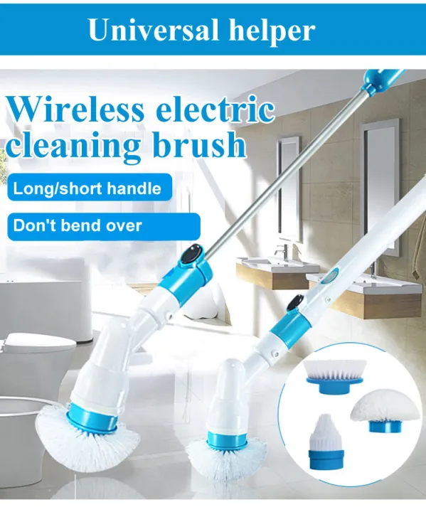 vivirich Multi-function Rechargeable Self-rotating Telescopic Long Handle Electric Cleaning ...