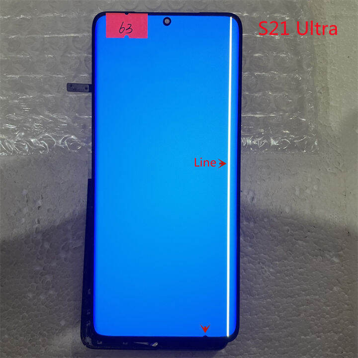 หน้าจอสัมผัส Super AMOLED ของแท้,สำหรับ Samsung Galaxy S21 Ultra 5G ...